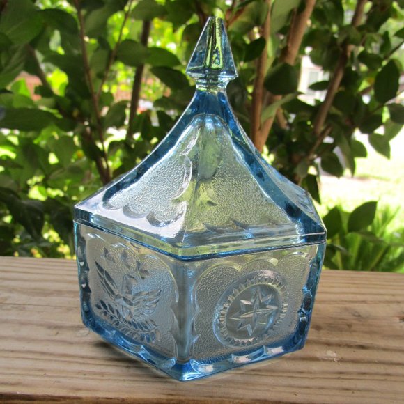 Tiara | Accents | Host Pick Tiara Glass Ice Blue Colonial Star Eagle ...